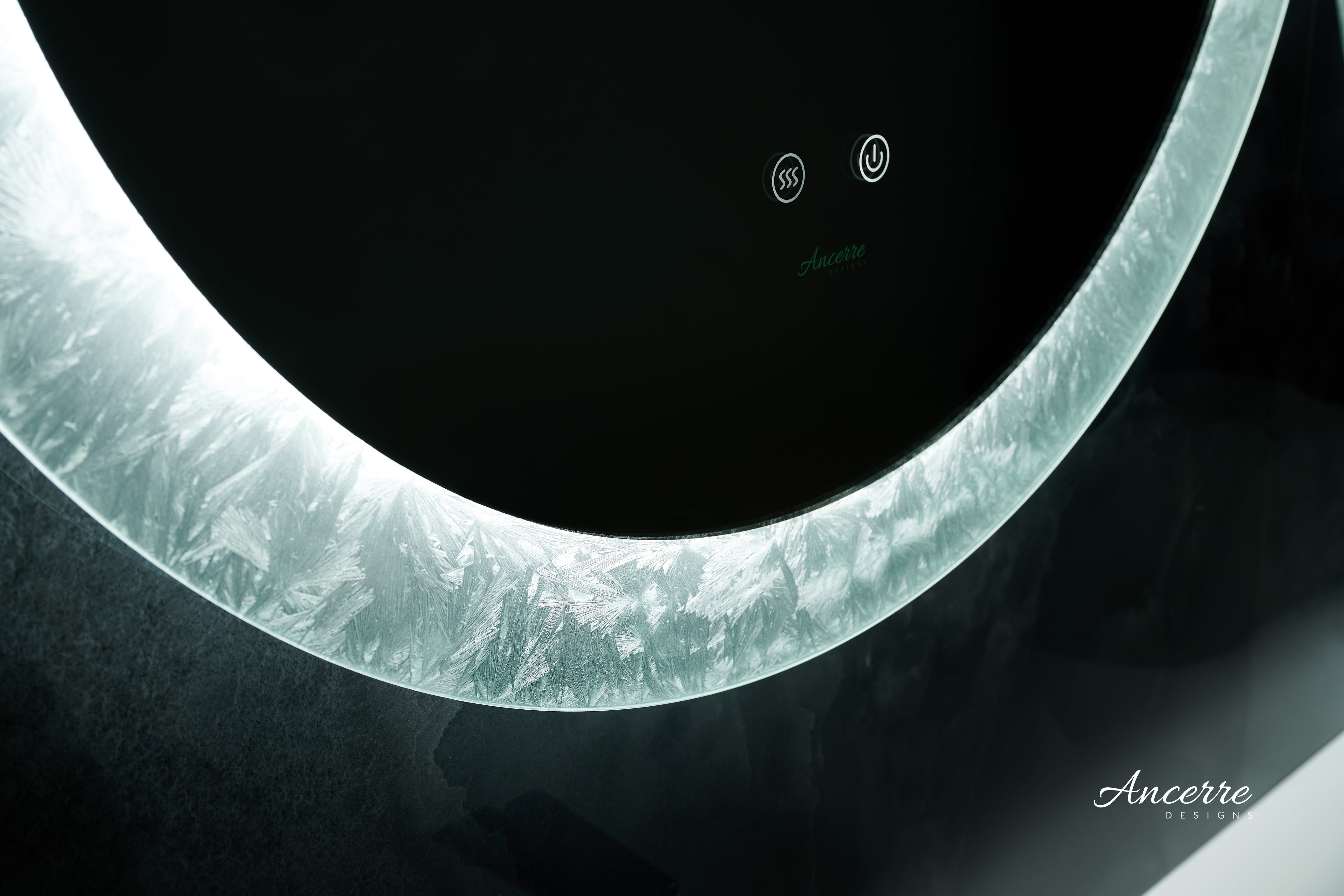 Frysta Round LED Frameless Mirror with Dimmer and Defogger – Ancerre ...