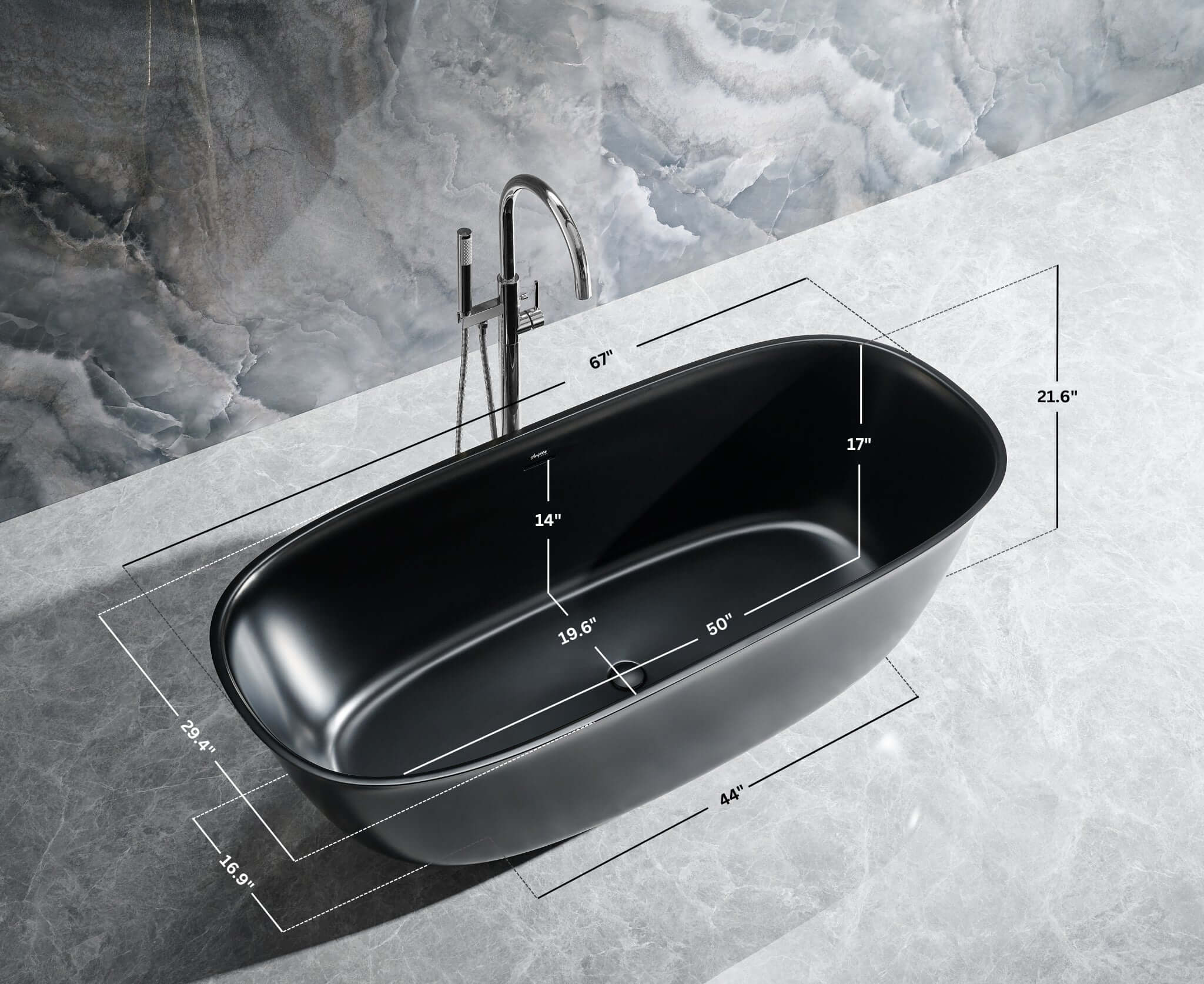 Fiore Freestanding Solid Surface Bathtub – Ancerre Designs