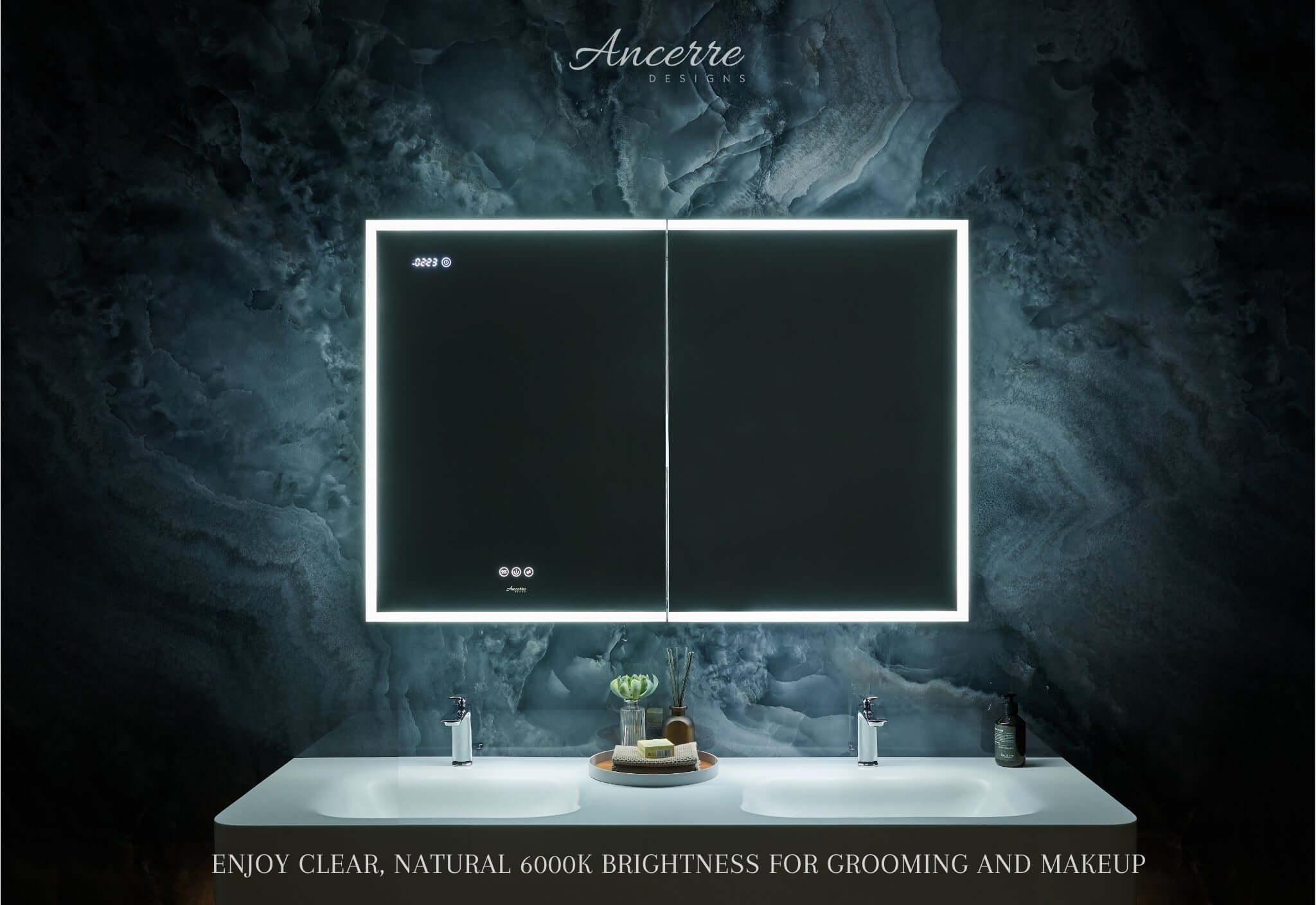 Pagani LED Mirror Cabinet with Defogger, Dimmer, Magnifier & USB outle ...