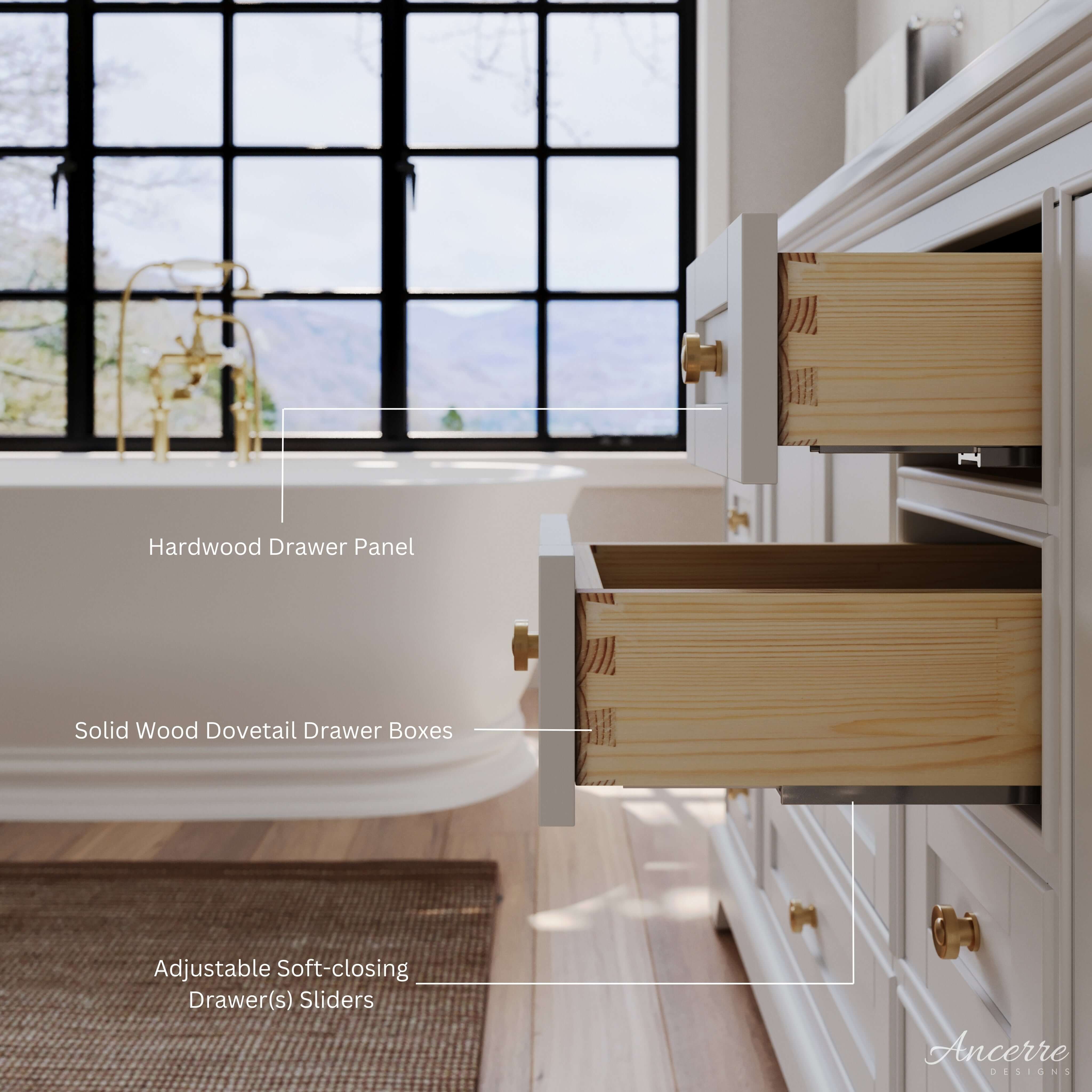 Ancerre Audrey Collection Solid Wood Bathroom Vanity Set – Ancerre Designs