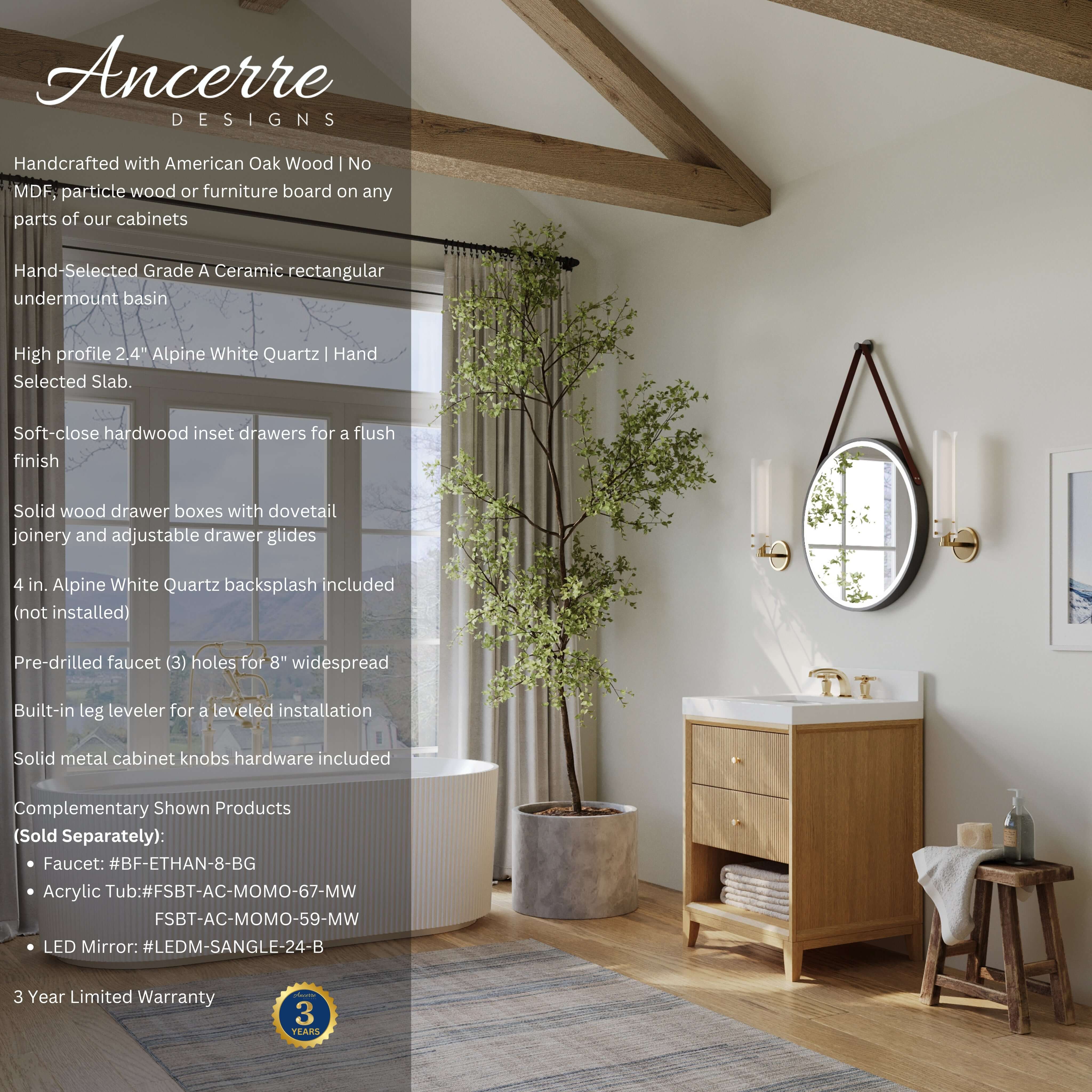 Ancerre Momo Collection Solid Wood Bathroom Vanity Set – Ancerre Designs