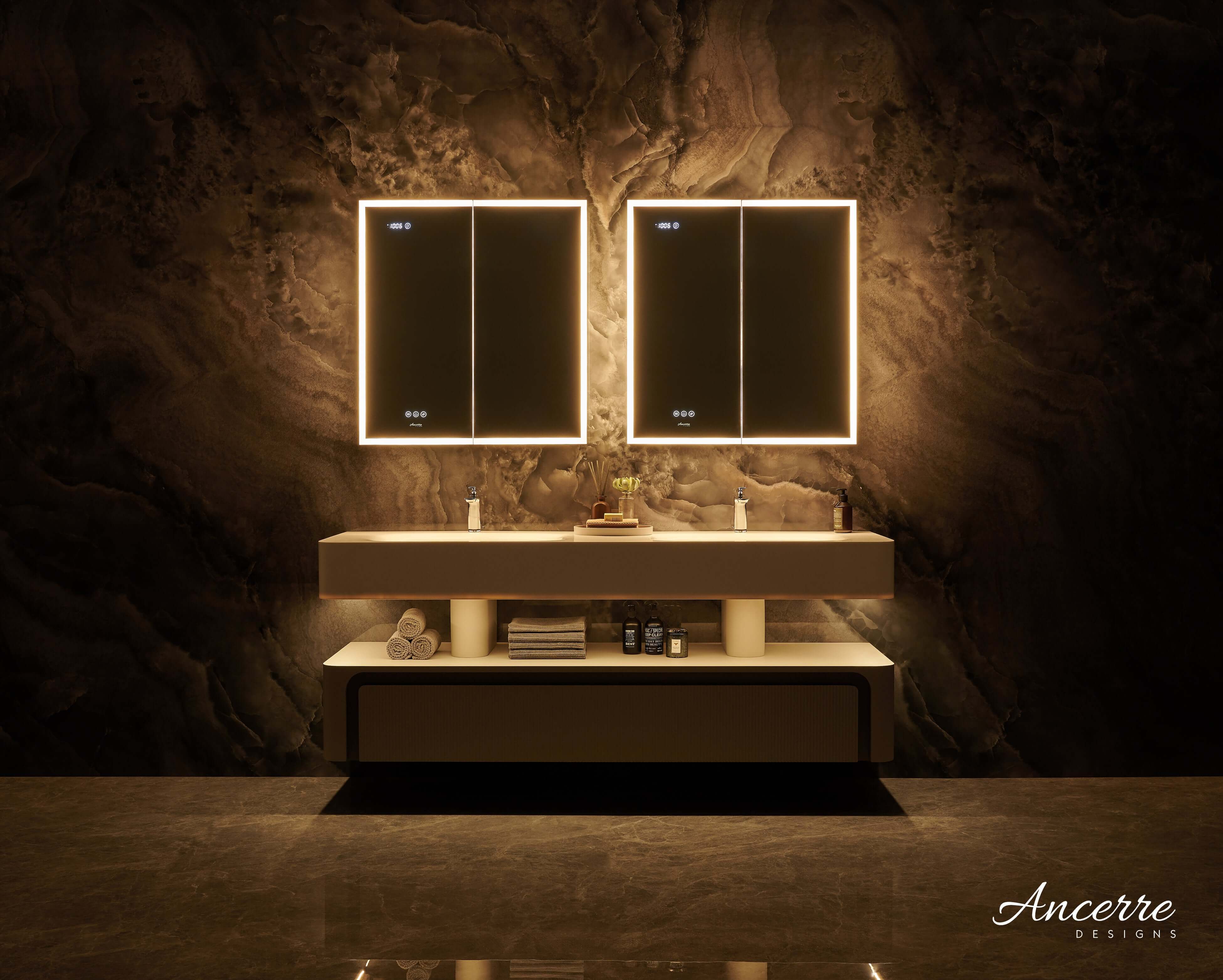 Pagani LED Mirror Cabinet with Defogger, Dimmer, Magnifier & USB outle ...