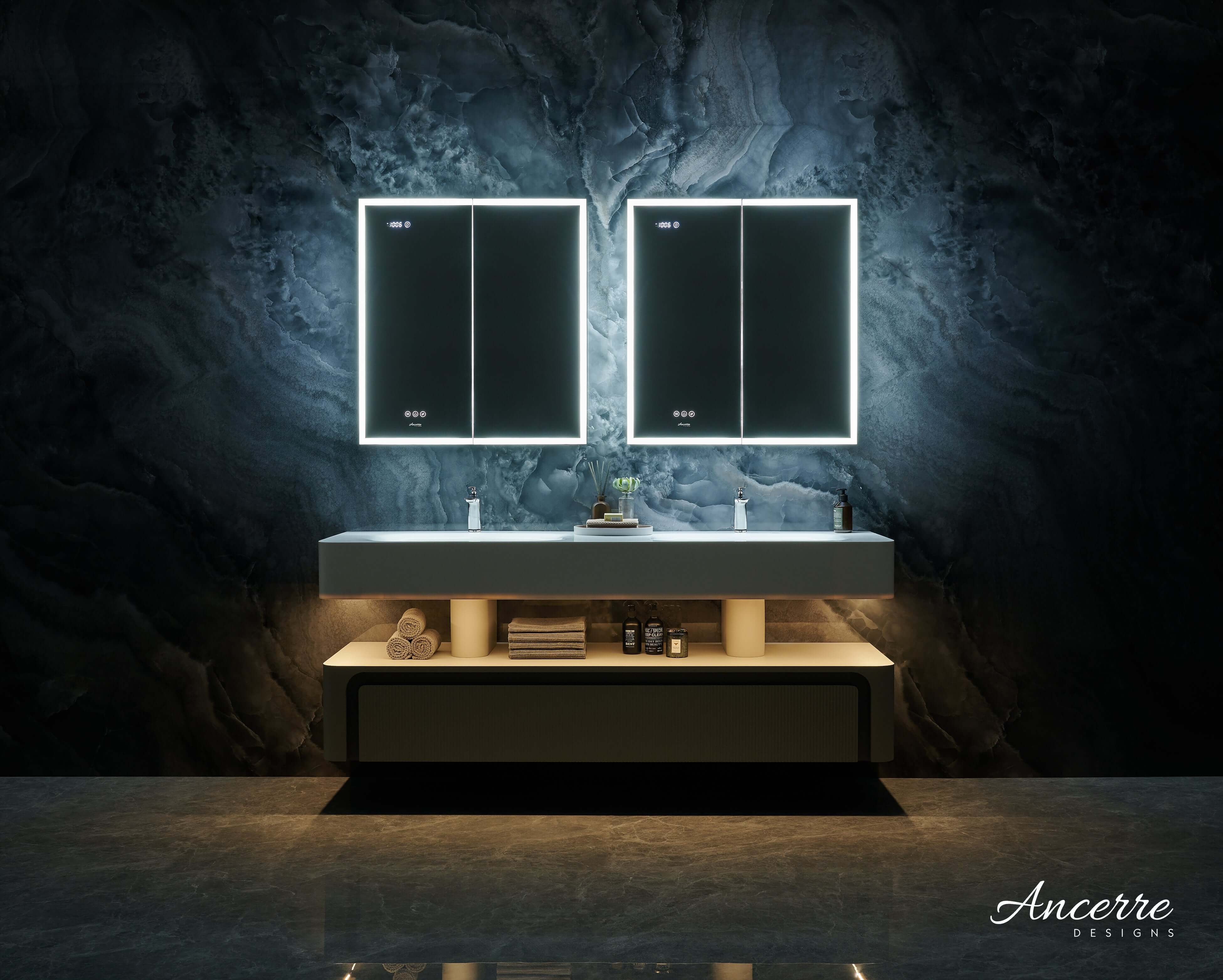 Pagani LED Mirror Cabinet with Defogger, Dimmer, Magnifier & USB outle ...