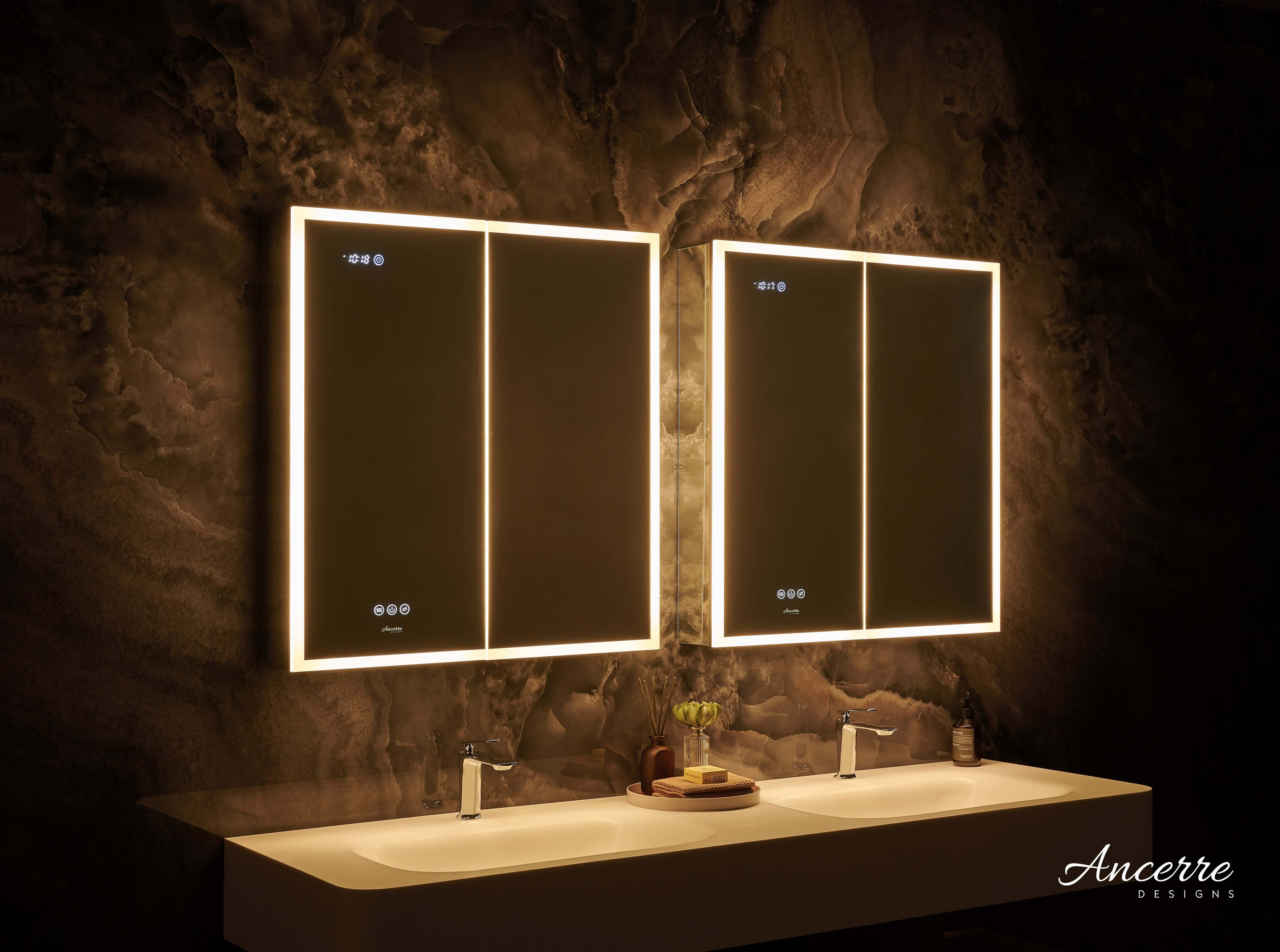 Pagani LED Mirror Cabinet with Defogger, Dimmer, Magnifier & USB outle ...
